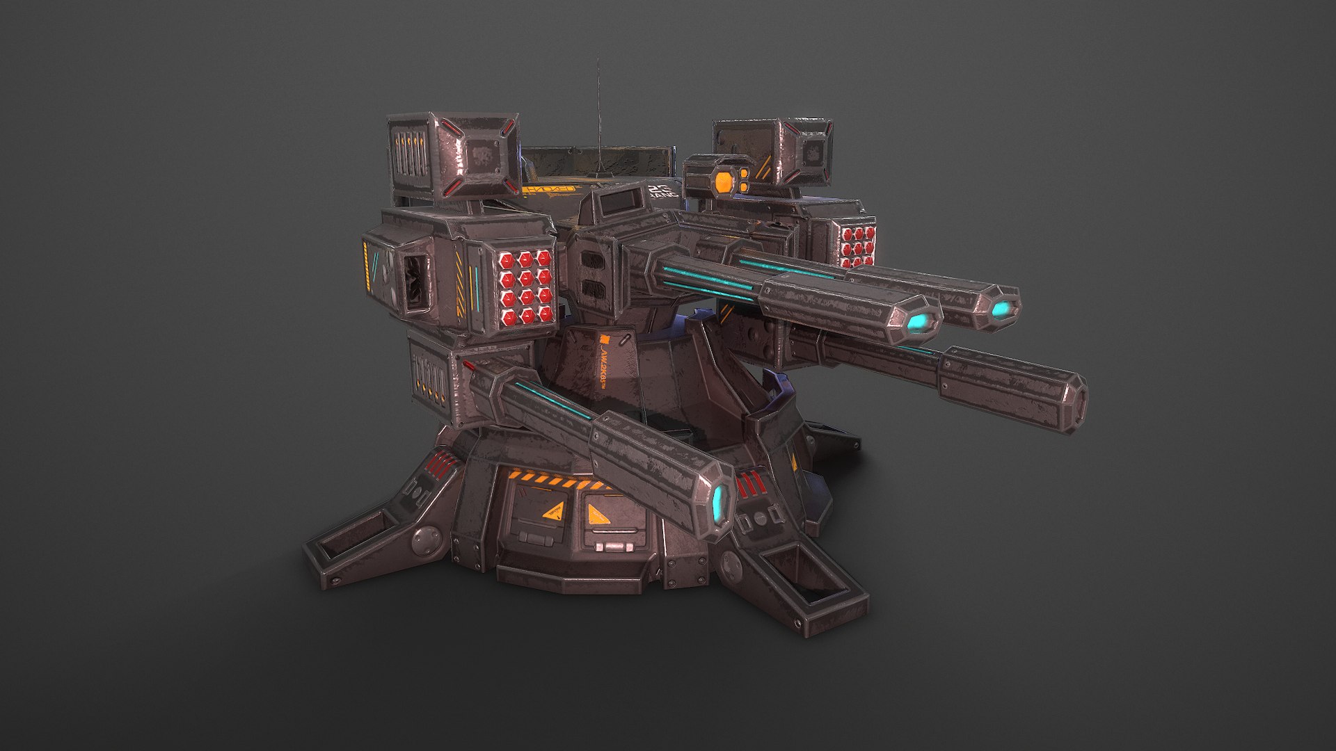 3D Simple Turret Sci Fi Model - TurboSquid 1399061