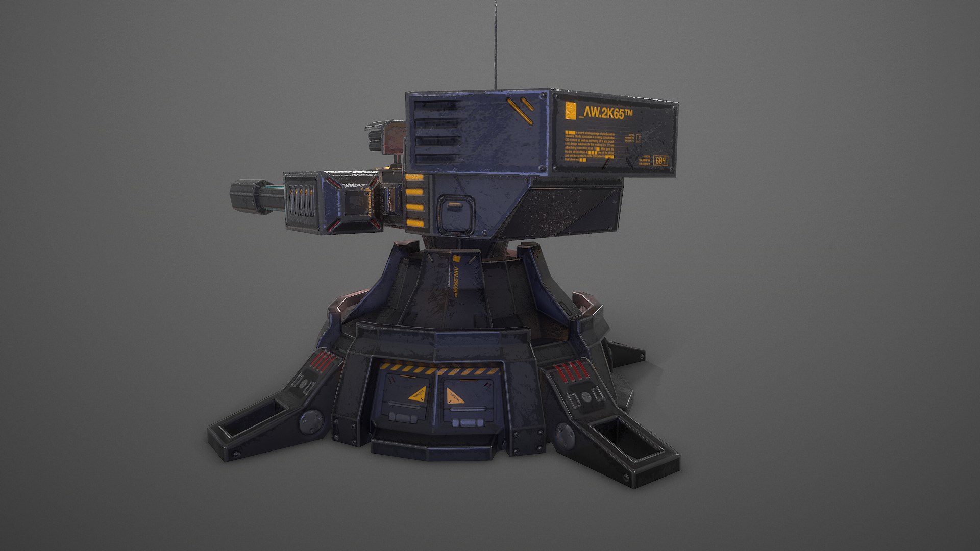 3D Simple Turret Sci Fi Model - TurboSquid 1399061