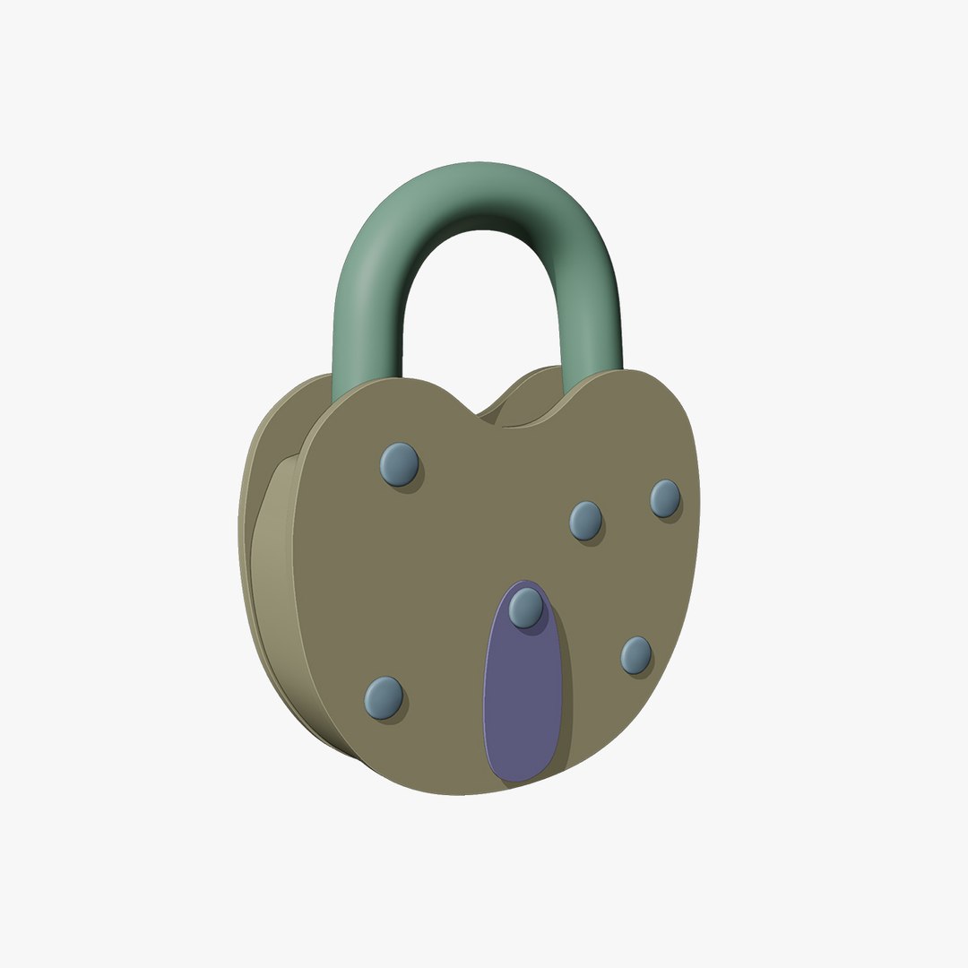 3D Padlock High Poly with Loop Rivets Keyhole and Cap - TurboSquid 1847020