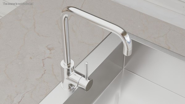 Angular Single Lever Sink Mixer Chrome 3D - TurboSquid 1726233