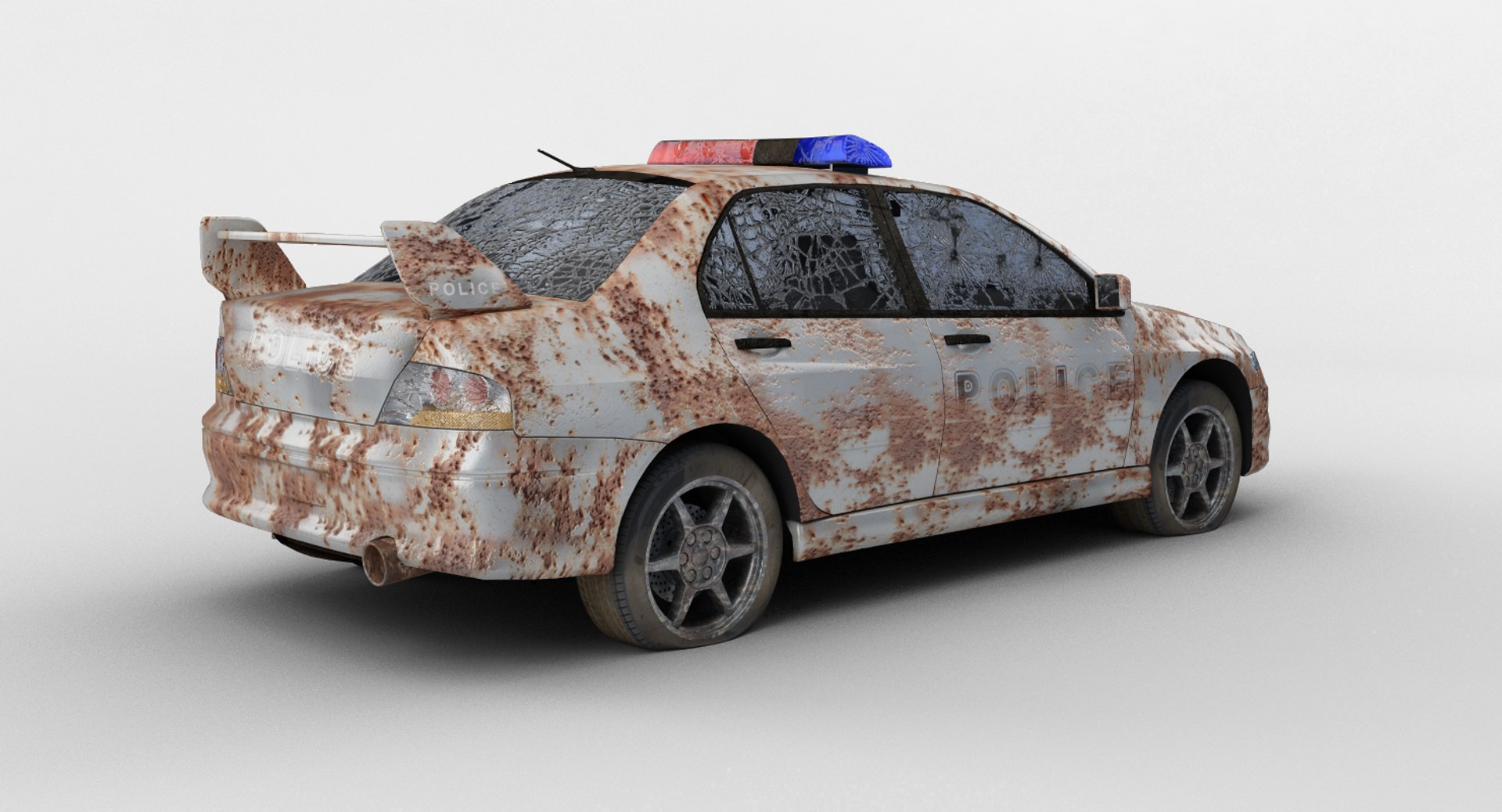 3D Destroyed Police Car | 1143861 | TurboSquid