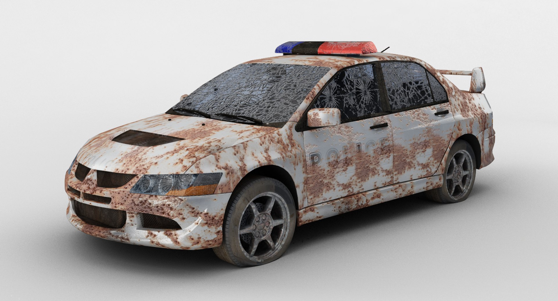 3D Destroyed Police Car | 1143861 | TurboSquid