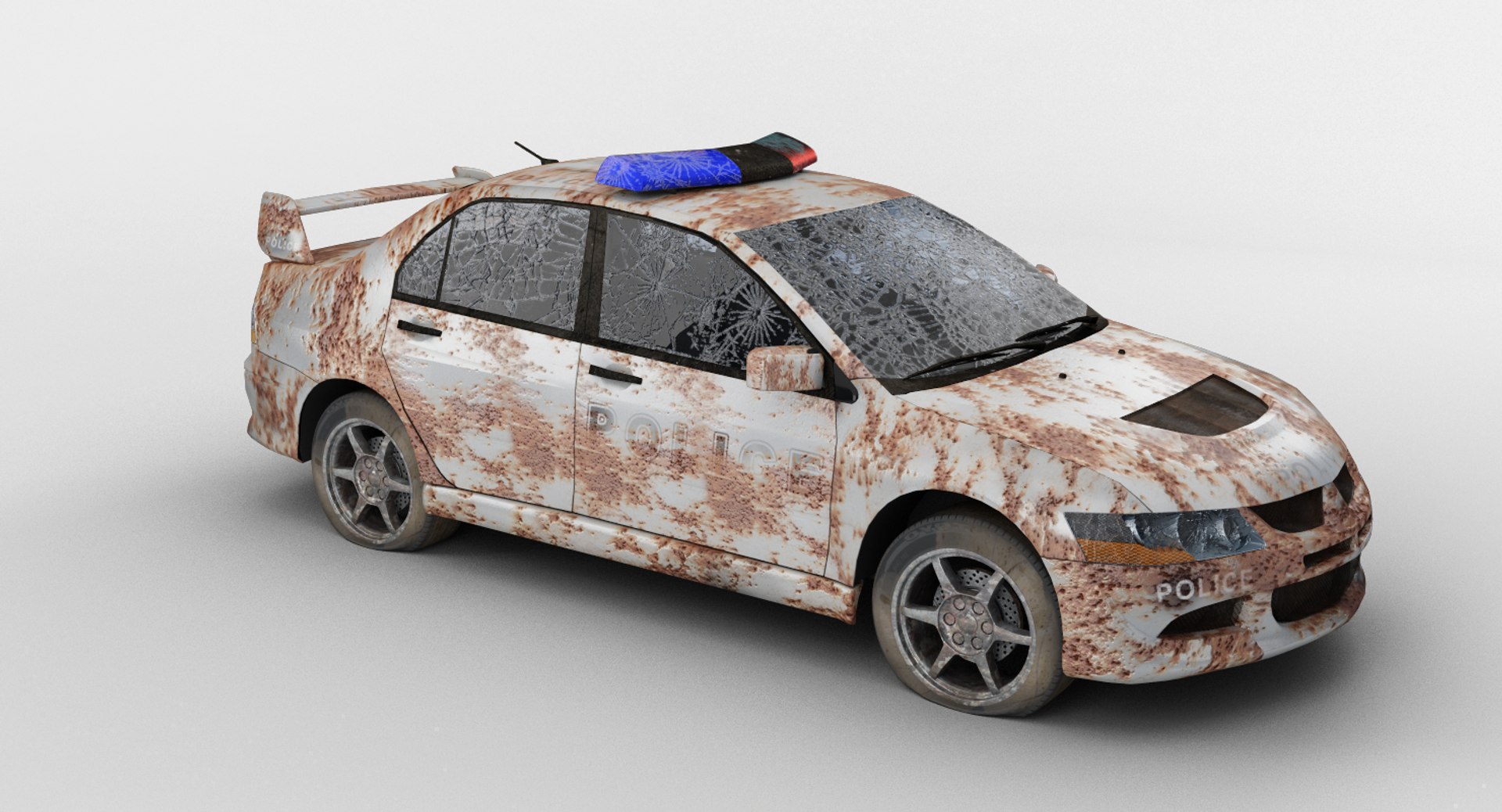 3D Destroyed Police Car | 1143861 | TurboSquid
