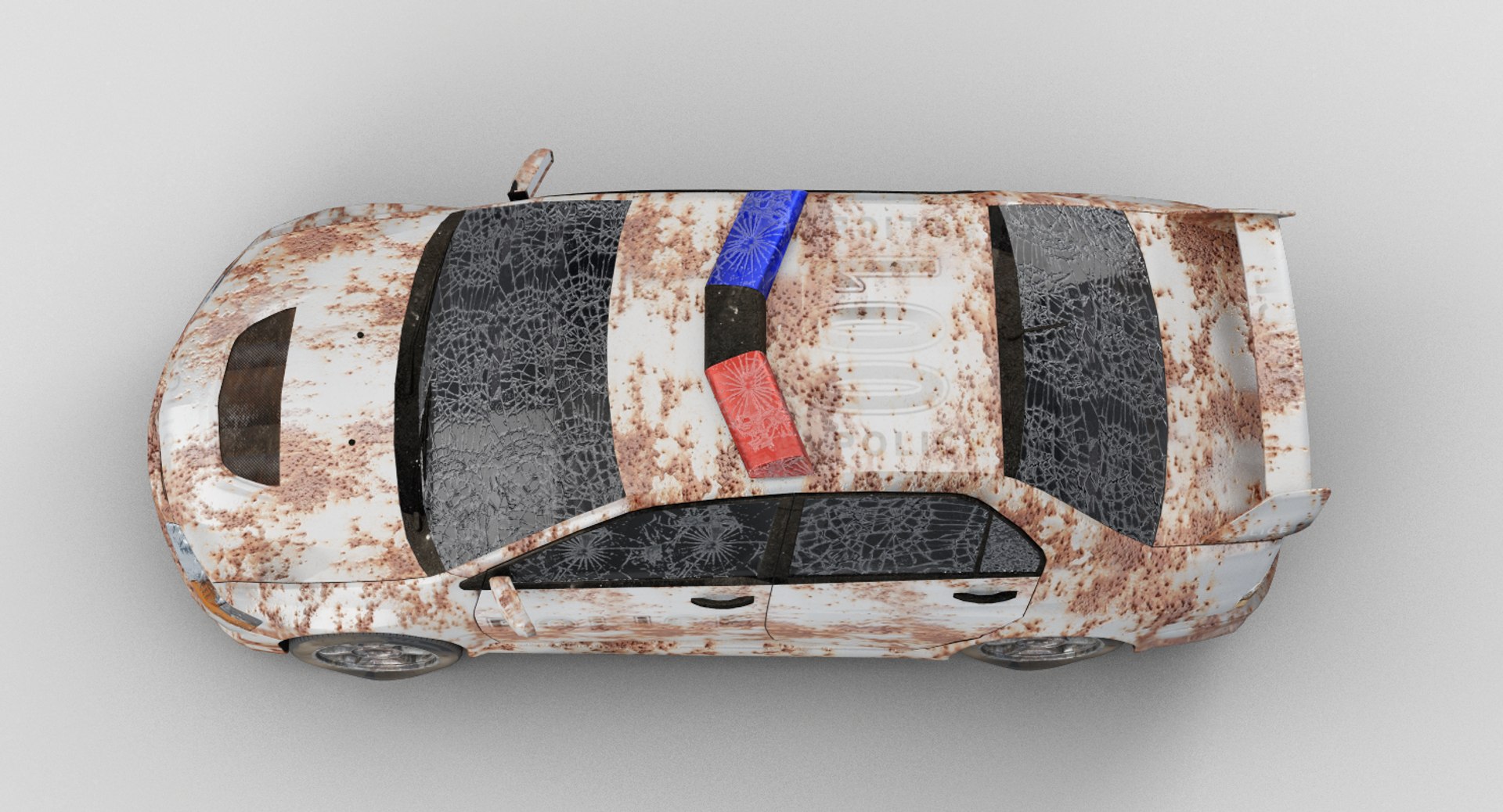 3D Destroyed Police Car | 1143861 | TurboSquid