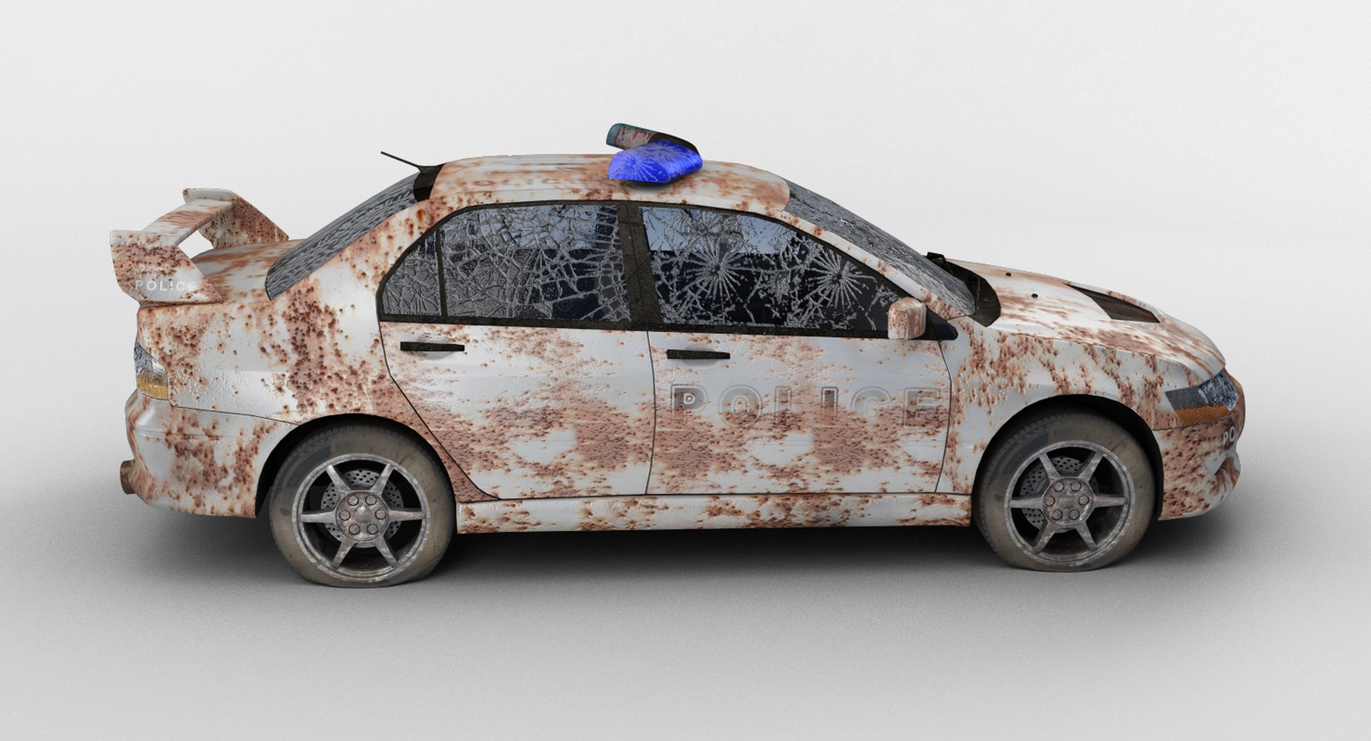 3D Destroyed Police Car | 1143861 | TurboSquid