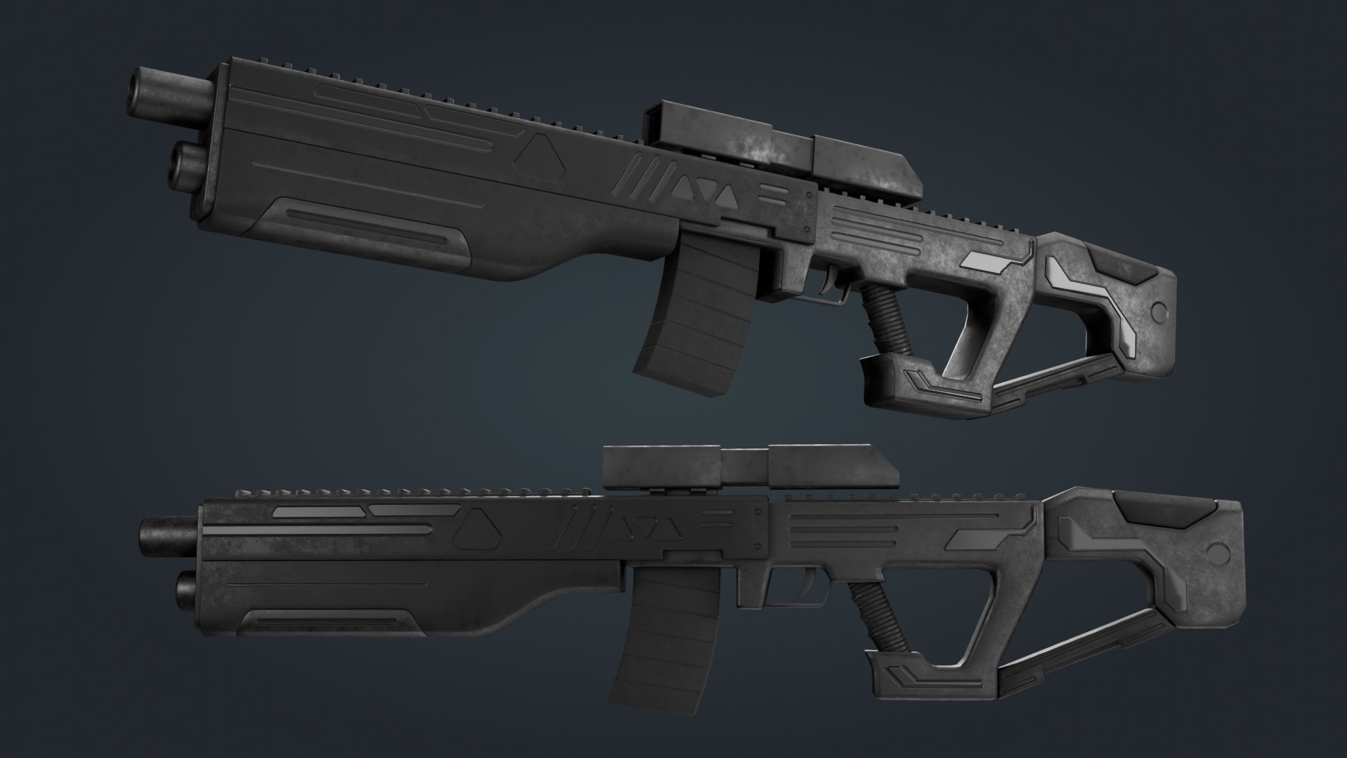 3D Sci-Fi Machine Gun -Low Poly - Game Ready - PBR Model - TurboSquid 2375046