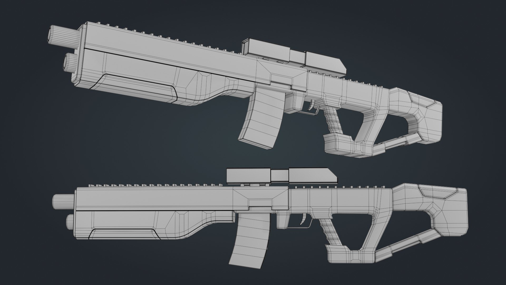 3D Sci-Fi Machine Gun -Low Poly - Game Ready - PBR Model - TurboSquid 2375046