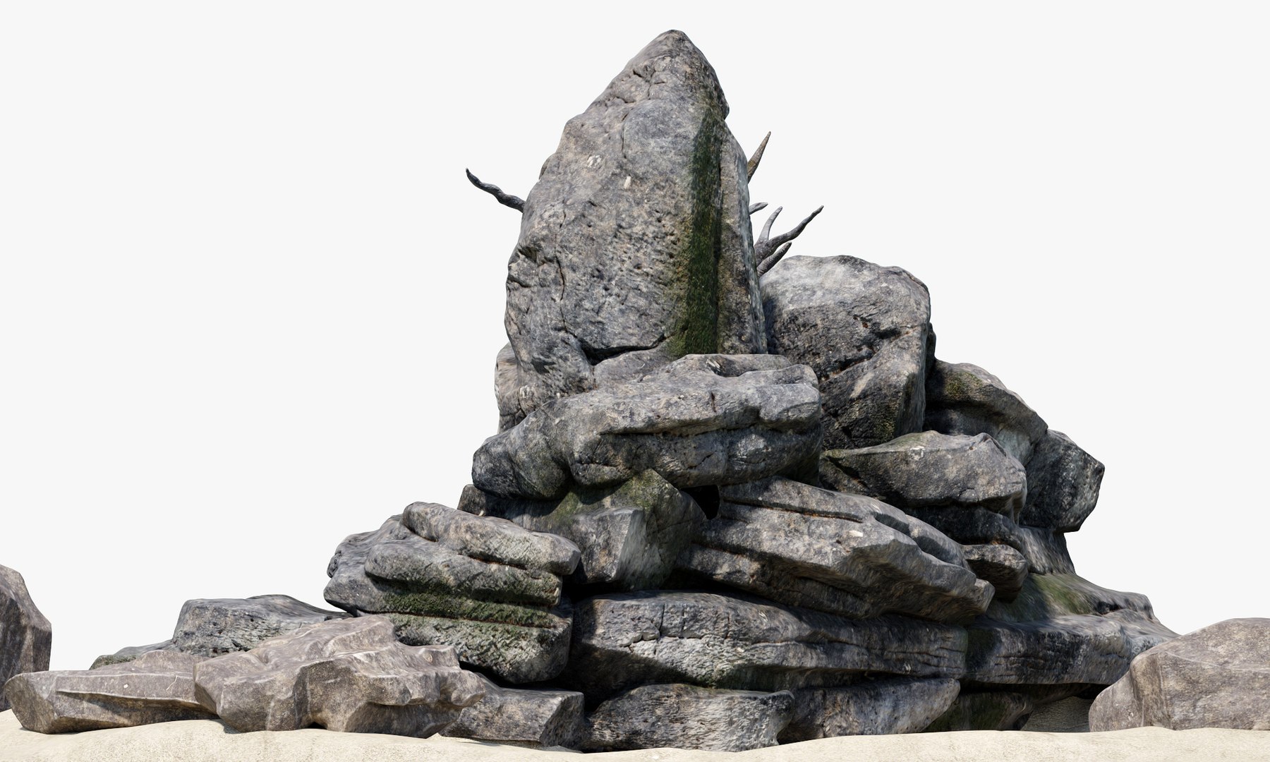 Free Rock Tree 3d Model