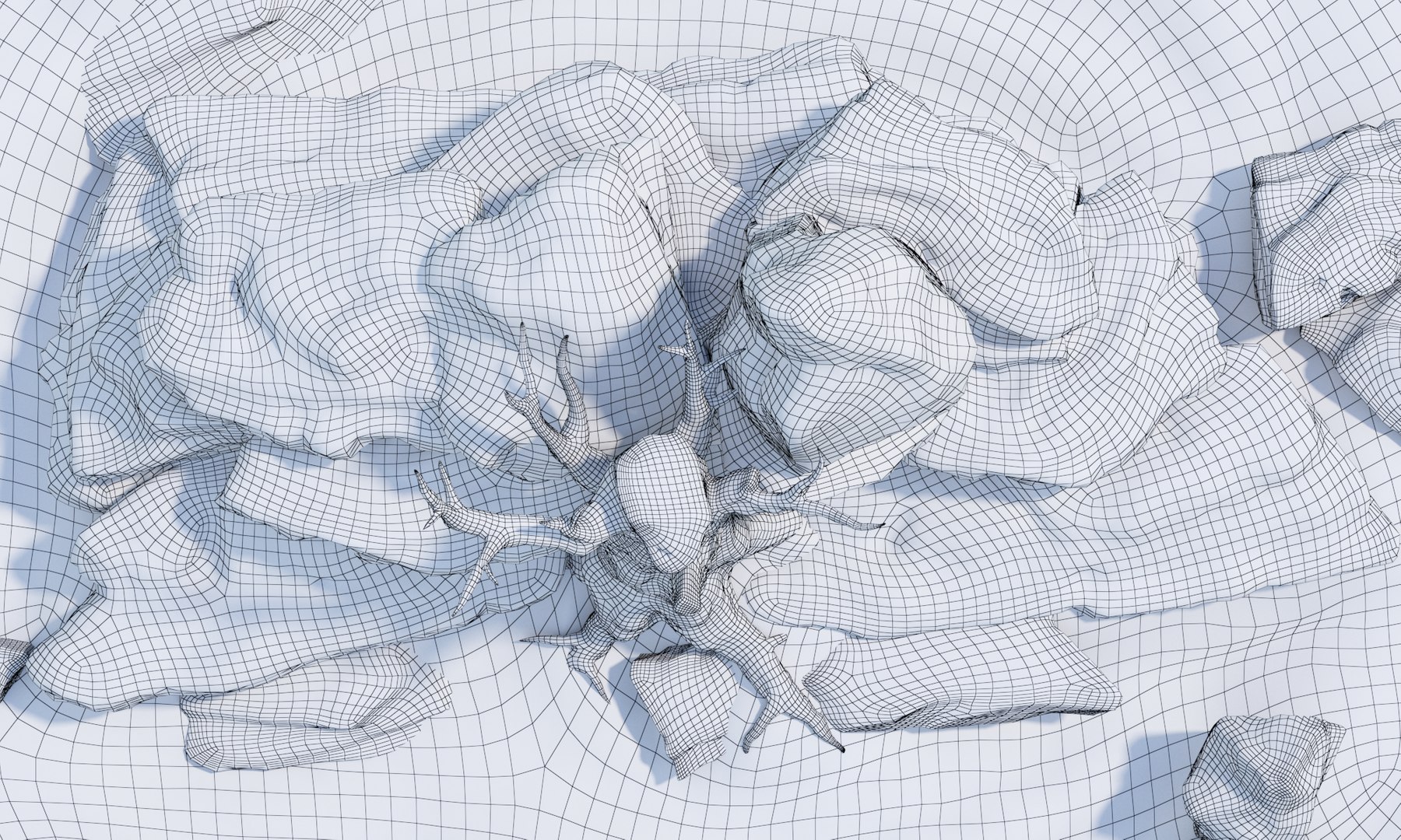 free rock tree 3d model