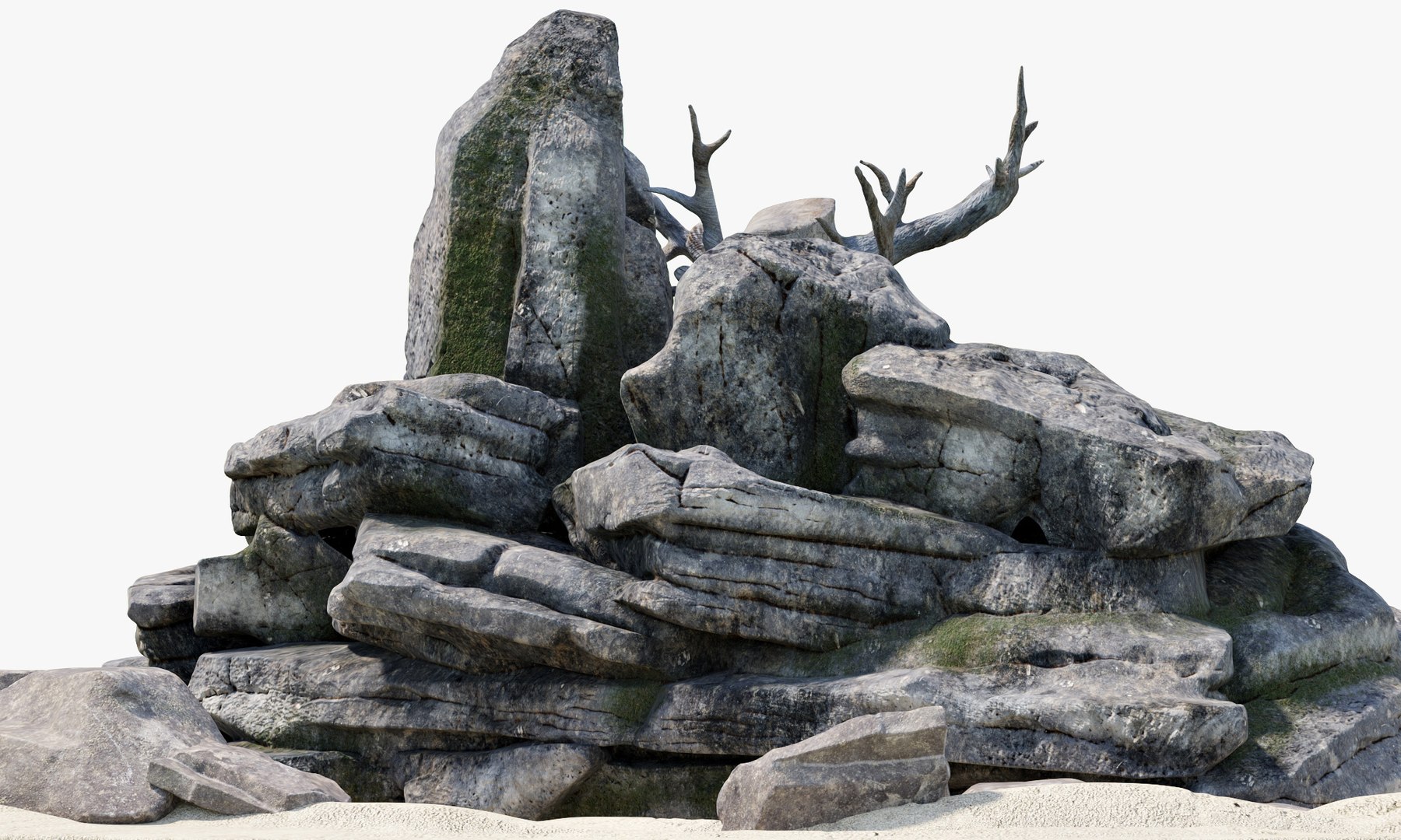 Free Rock Tree 3d Model