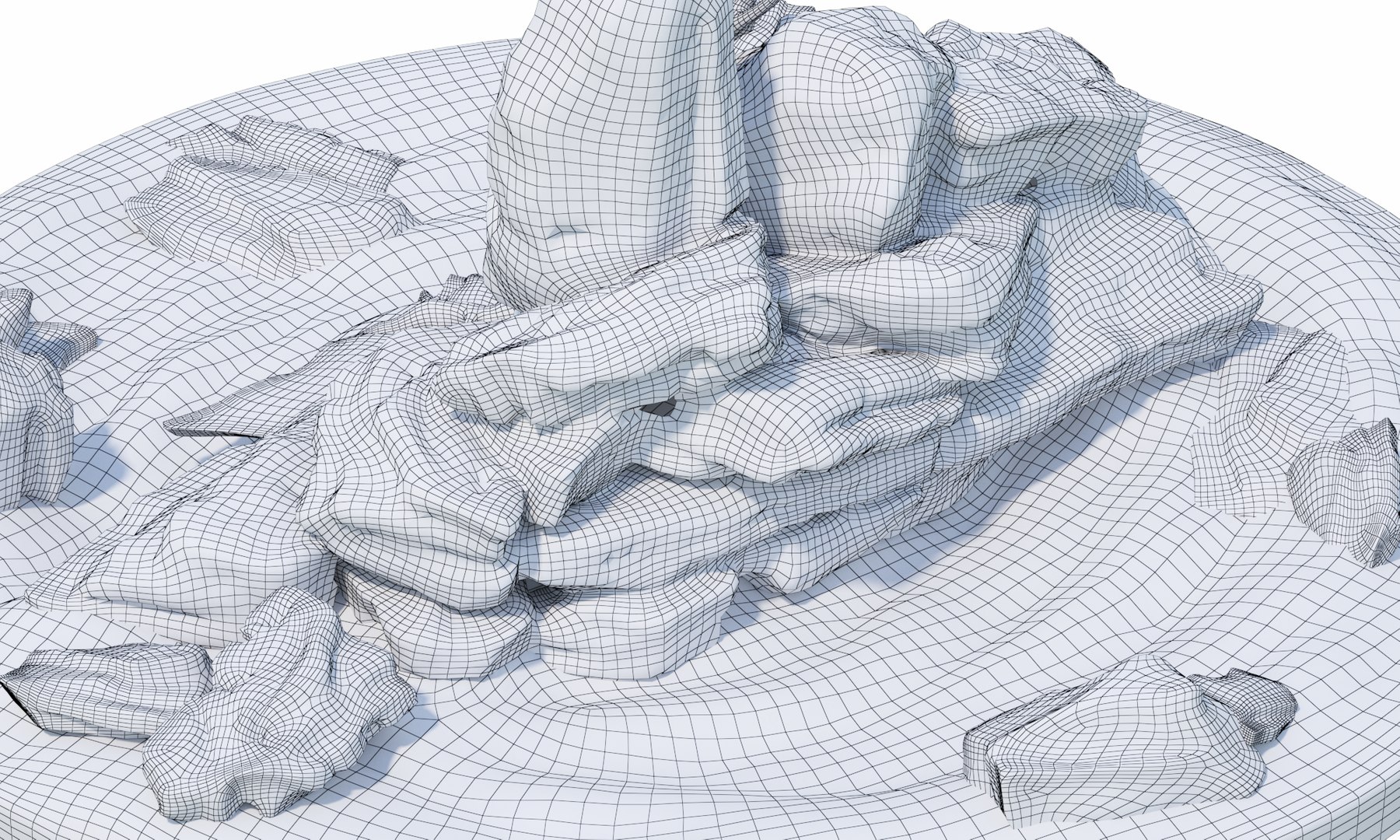 free rock tree 3d model