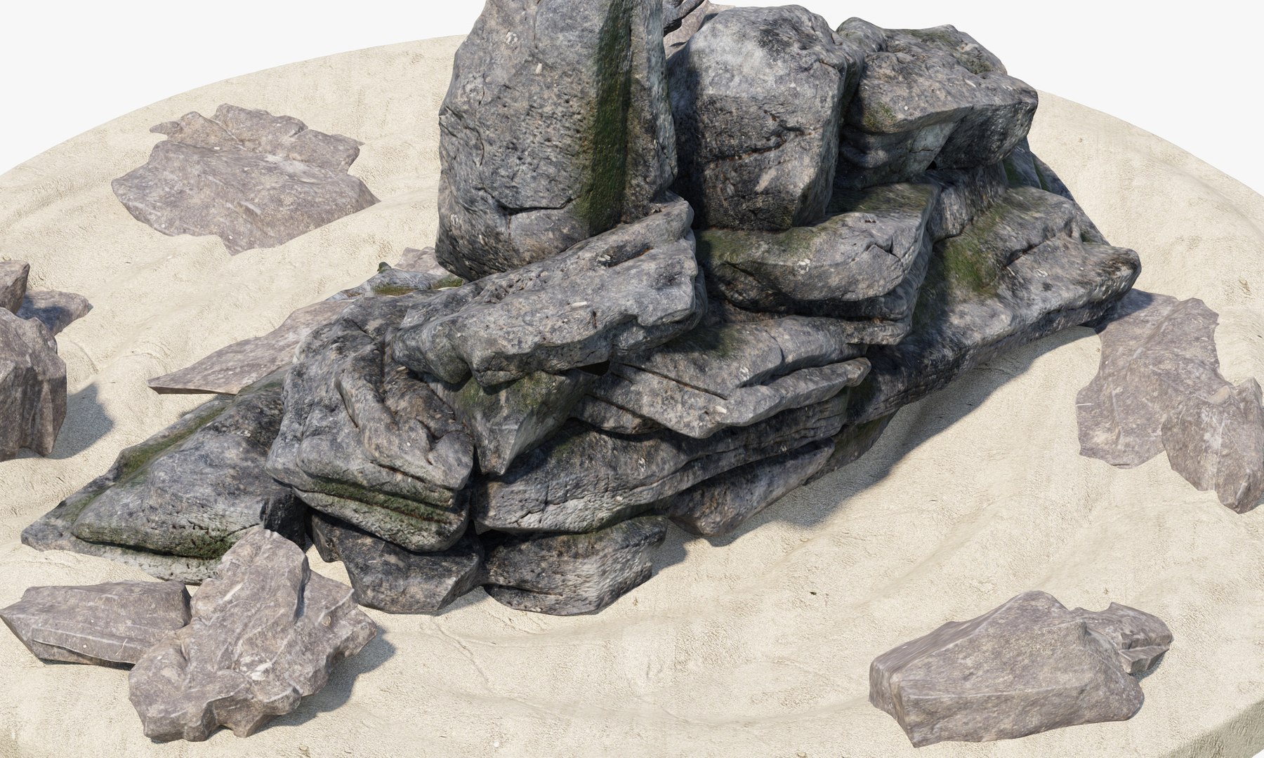 Free Rock Tree 3d Model