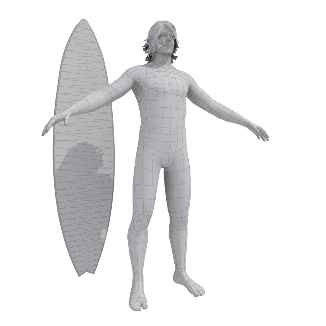 3dsmax Surfer Surfing Man