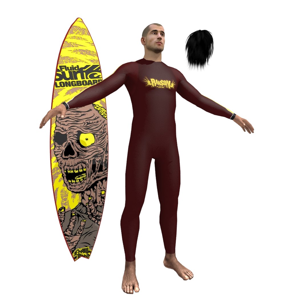 3dsmax Surfer Surfing Man
