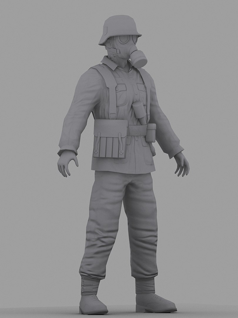 3d German Zombie Man Model