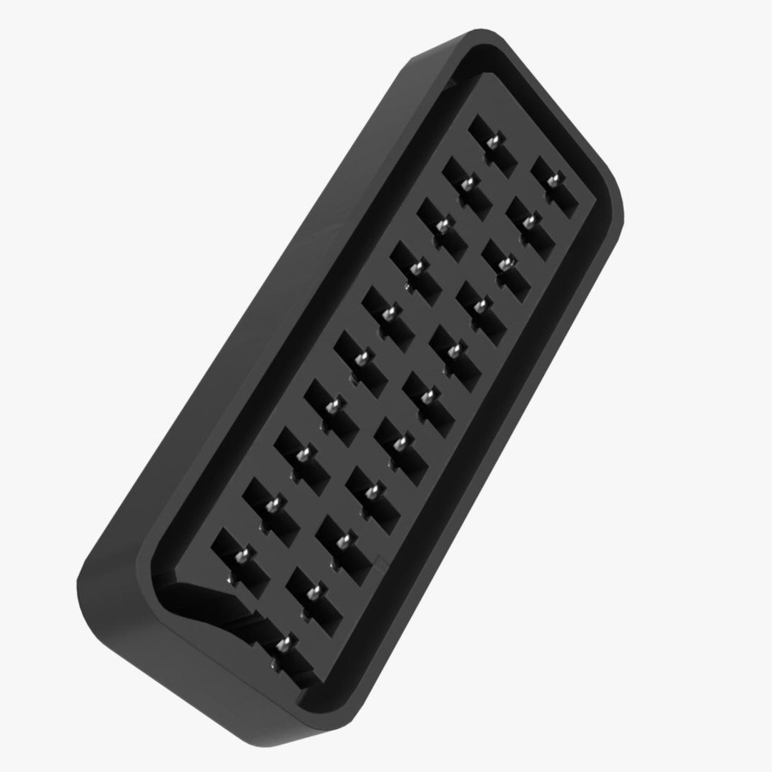 Female SCART Euro Connector Model - TurboSquid 2431465