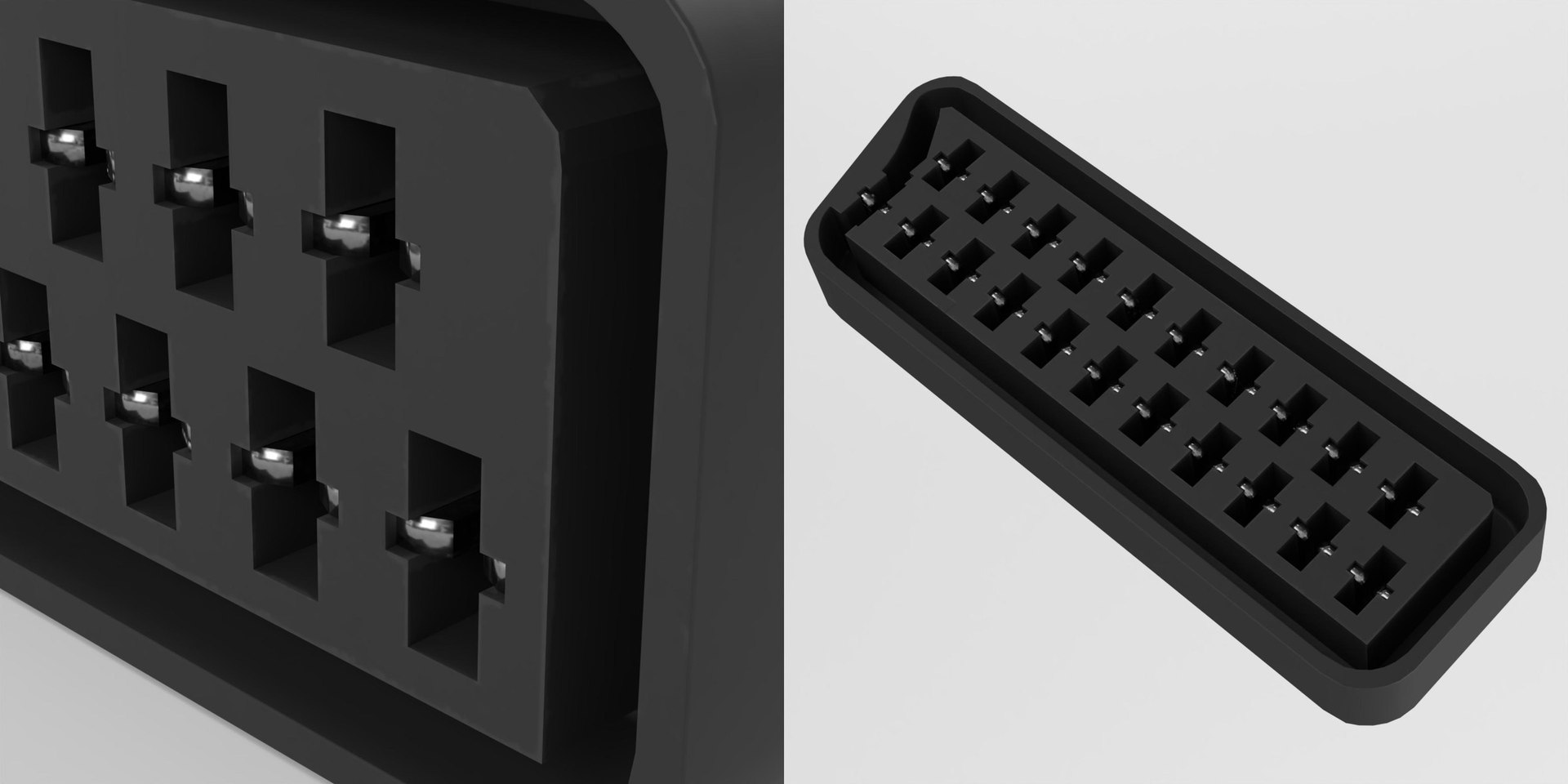 Female SCART Euro Connector Model - TurboSquid 2431465