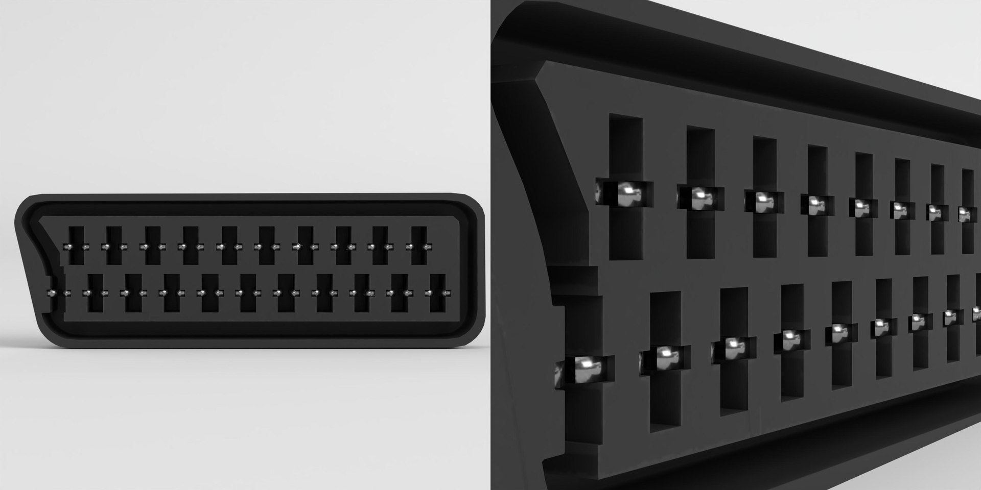 Female SCART Euro Connector Model - TurboSquid 2431465