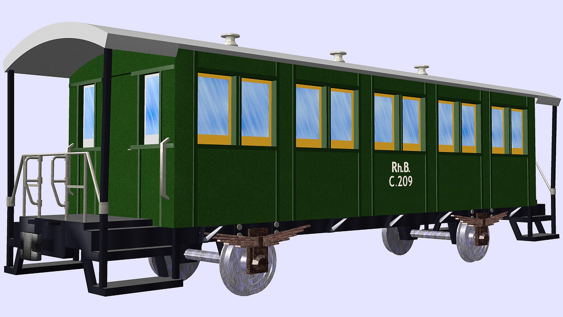 3D Rhb - Rhaetian Railway Old Third-class Passenger Wagon C209 Built ...