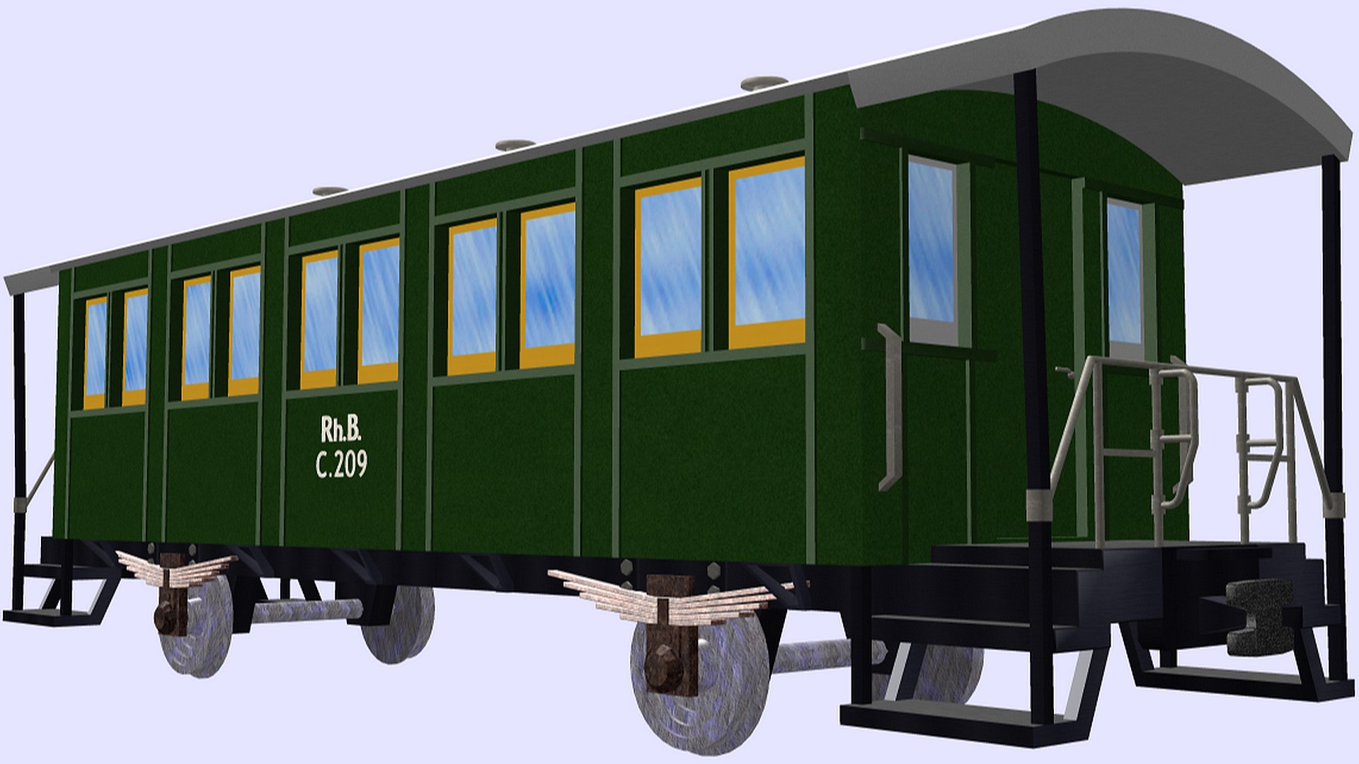 3D Rhb - Rhaetian Railway Old Third-class Passenger Wagon C209 Built ...