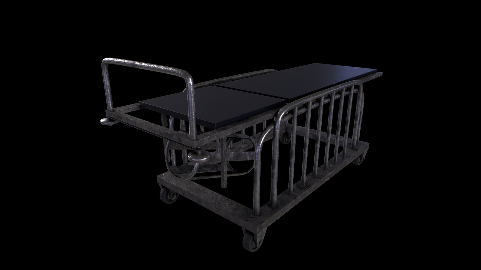 Stretcher Game Ready Low Poly 3D Model Low-poly 3D model 3D model ...