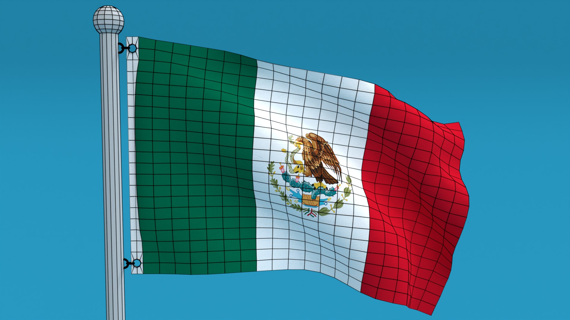 Low Poly Seamless Animated Mexico Flag 3D - TurboSquid 1845536