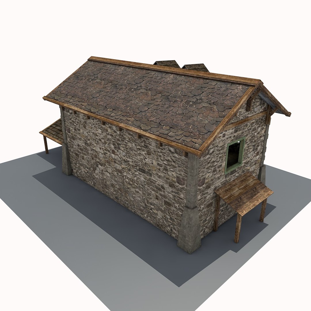 Stone Farm Building 3d 3ds