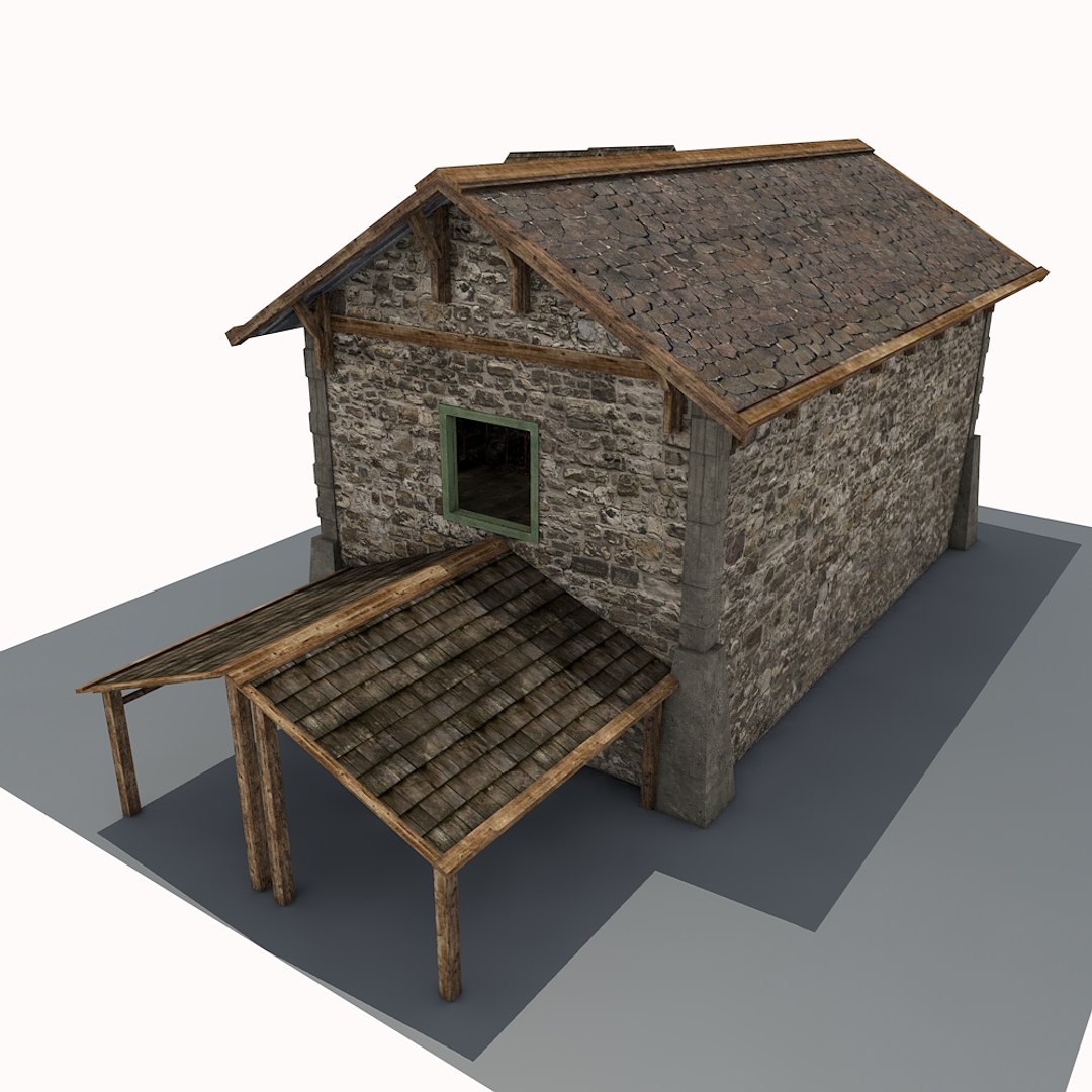 Stone Farm Building 3d 3ds