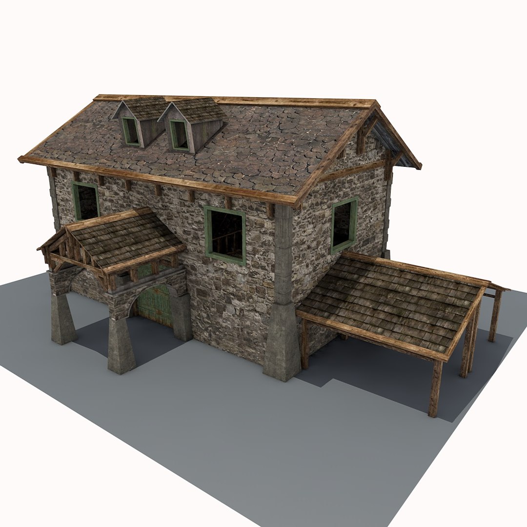 Stone Farm Building 3d 3ds