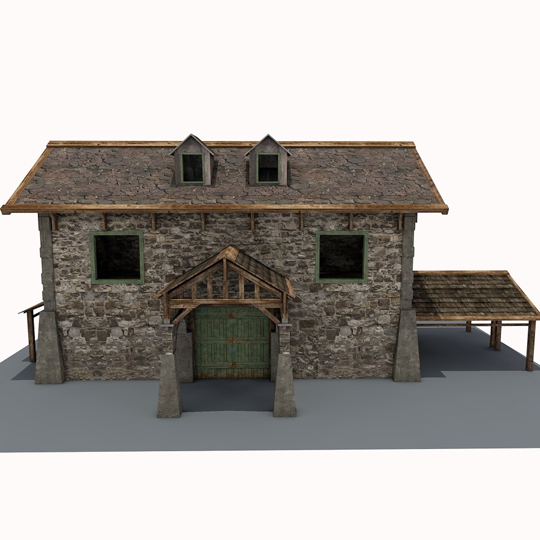 Stone Farm Building 3d 3ds