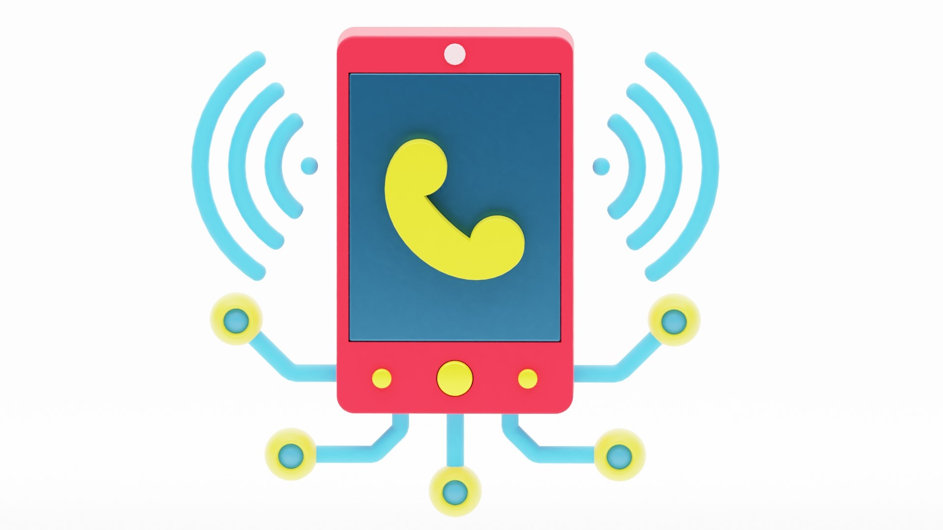 Mobile Network 3d Icon Represented By Smartphone With Wireless Network ...