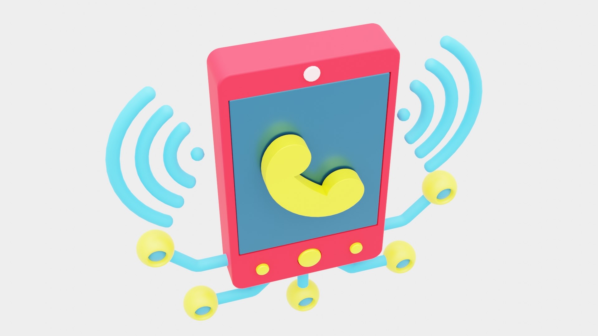 Mobile Network 3d Icon Represented By Smartphone With Wireless Network ...