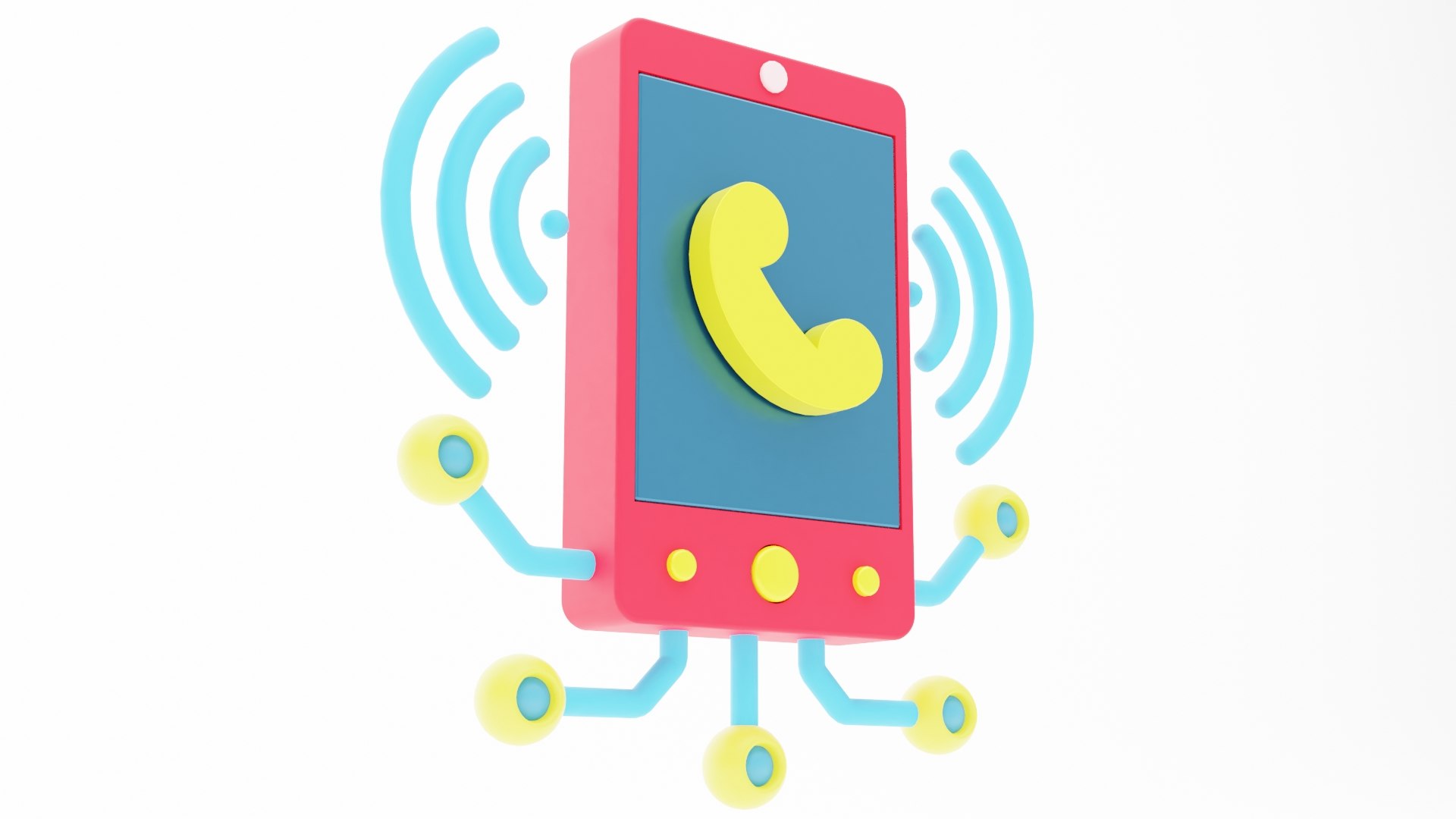 Mobile Network 3d Icon Represented By Smartphone With Wireless Network ...
