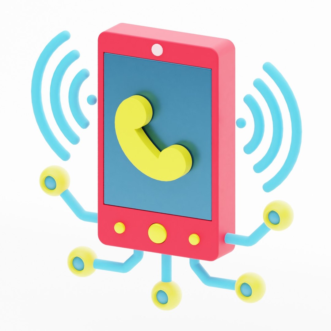 Mobile network 3d icon represented by smartphone with wireless network ...