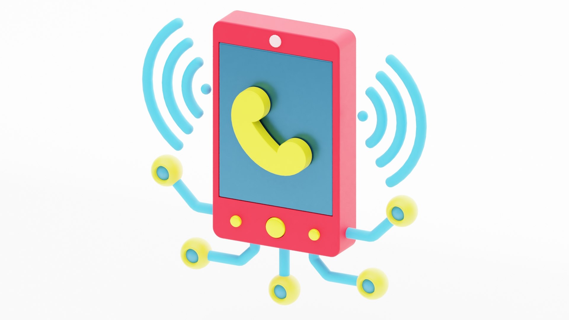Mobile Network 3d Icon Represented By Smartphone With Wireless Network ...