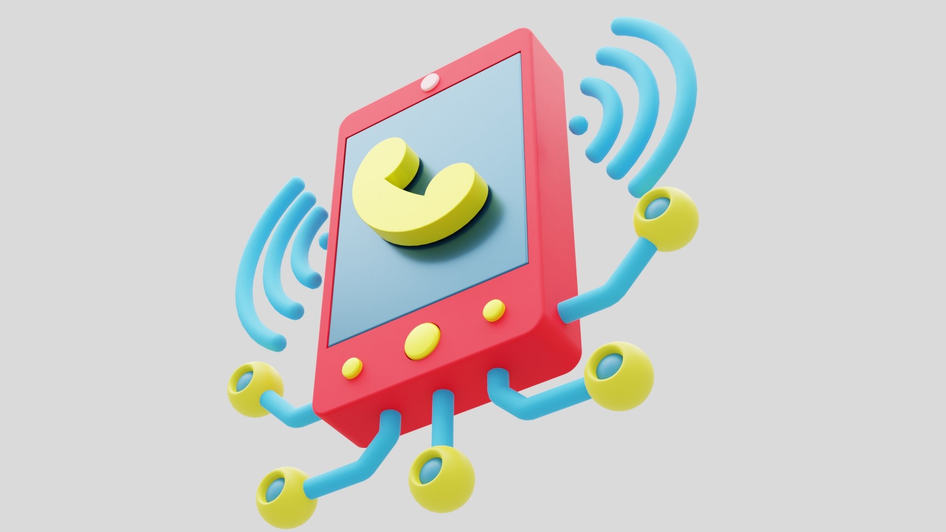 Mobile Network 3d Icon Represented By Smartphone With Wireless Network ...