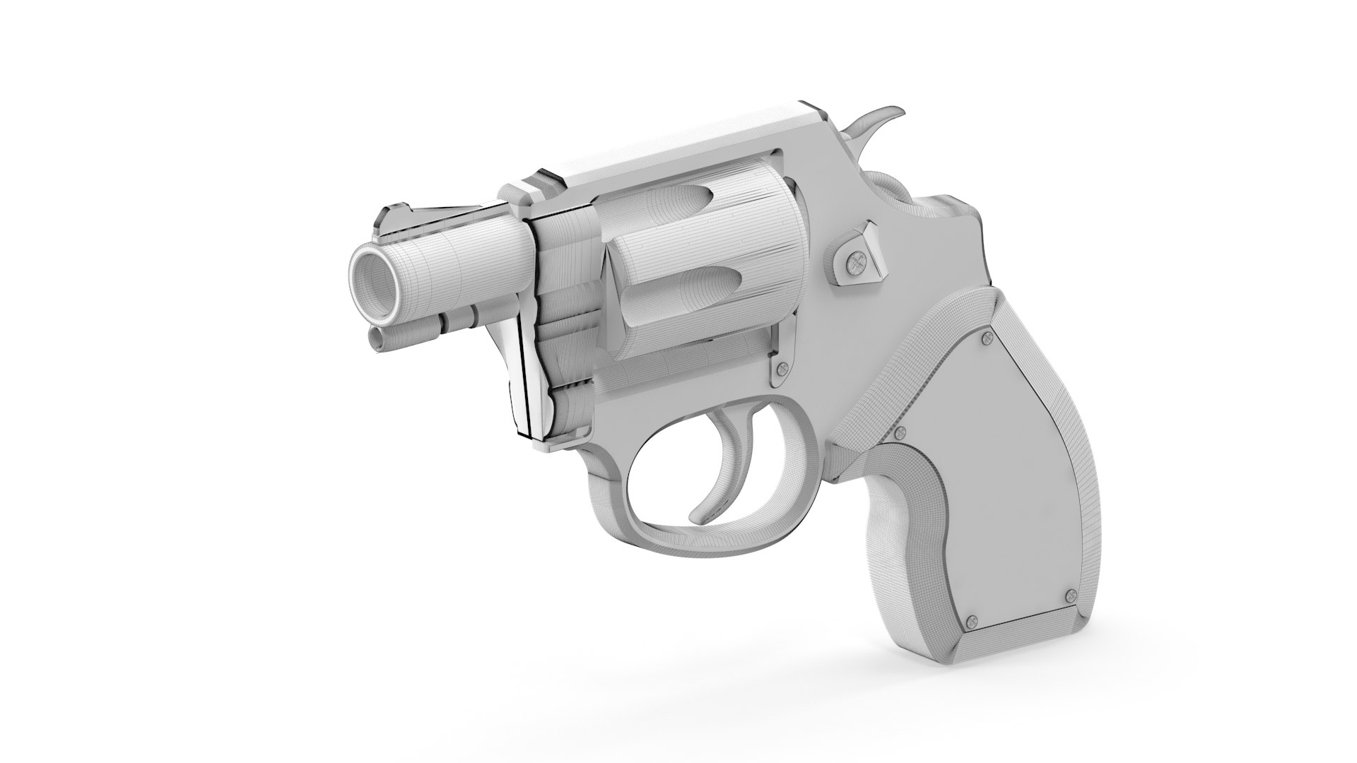 3D Short Barrel Revolver Model - TurboSquid 2229093