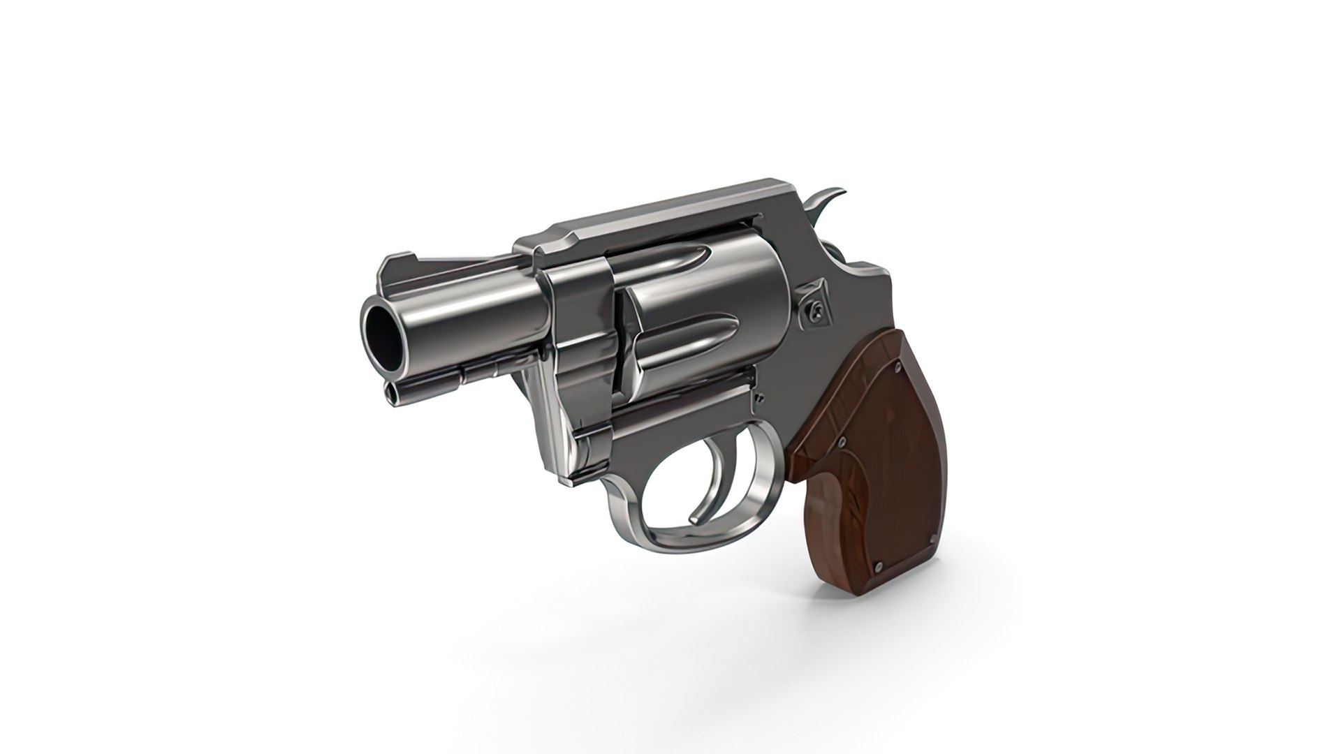 3D Short Barrel Revolver Model - TurboSquid 2229093