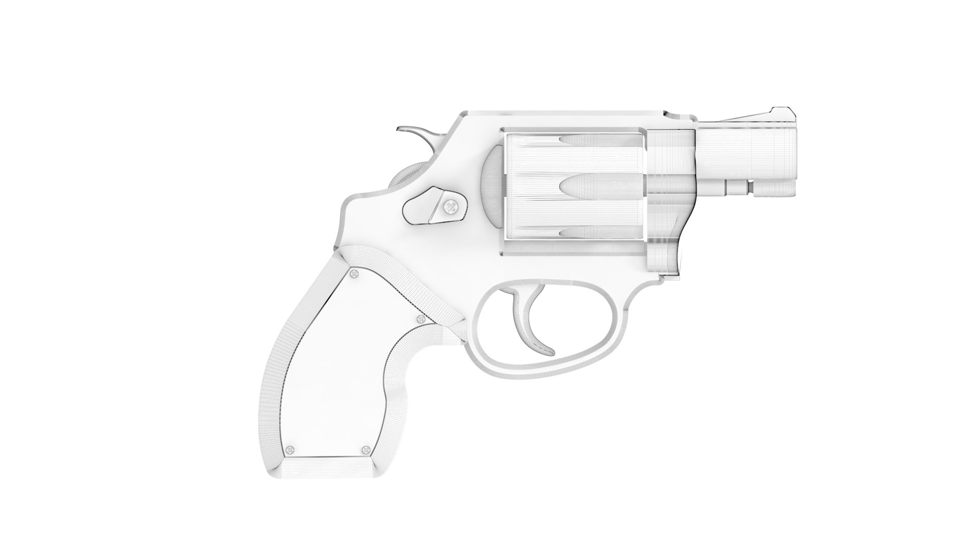 3D Short Barrel Revolver Model - TurboSquid 2229093
