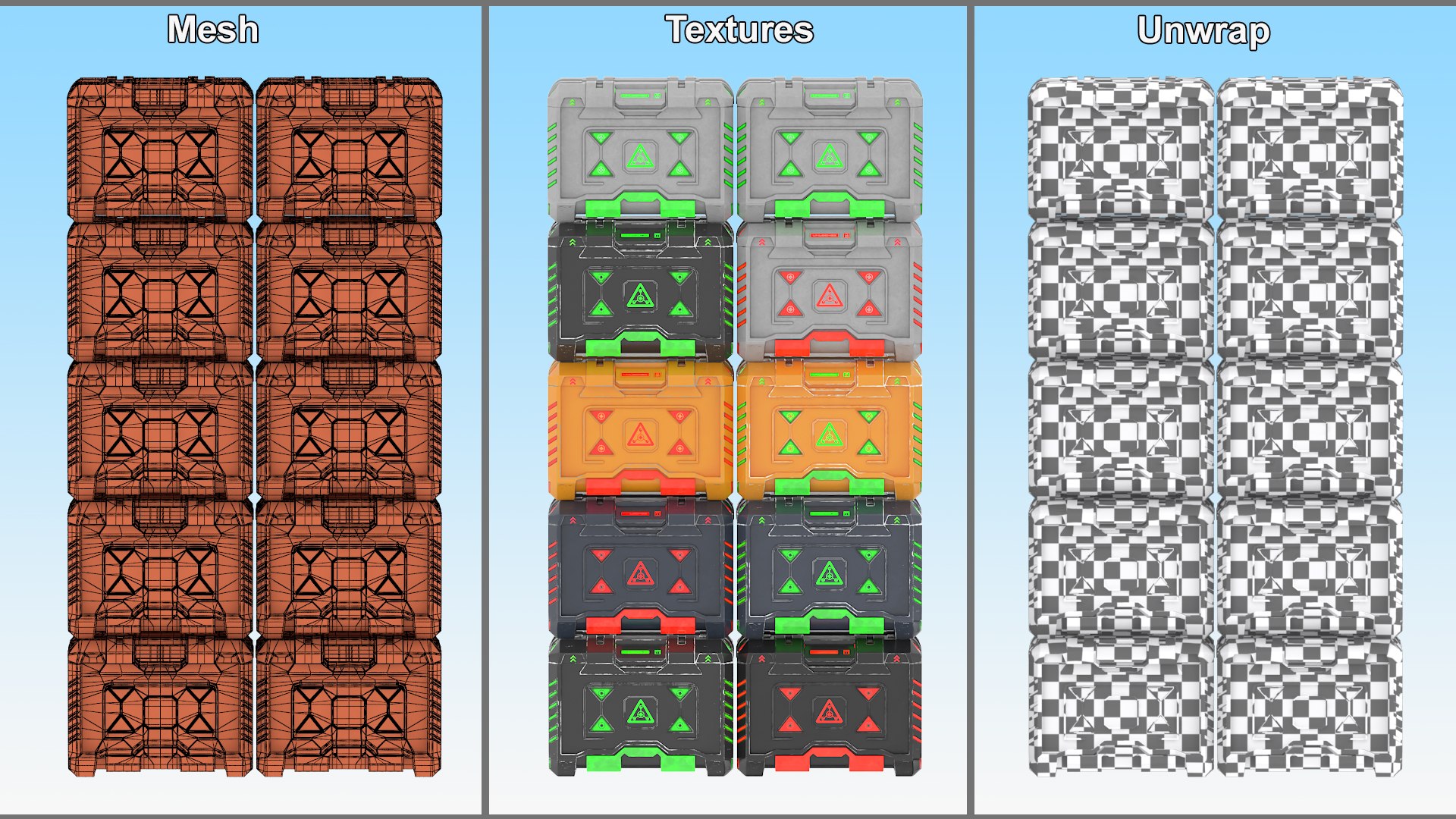 3D Model Sci-Fi Storage Crates Set - TurboSquid 2349255