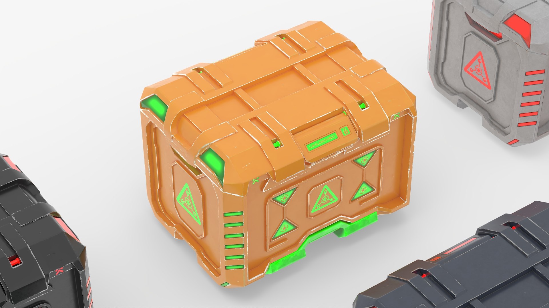 3D Model Sci-Fi Storage Crates Set - TurboSquid 2349255