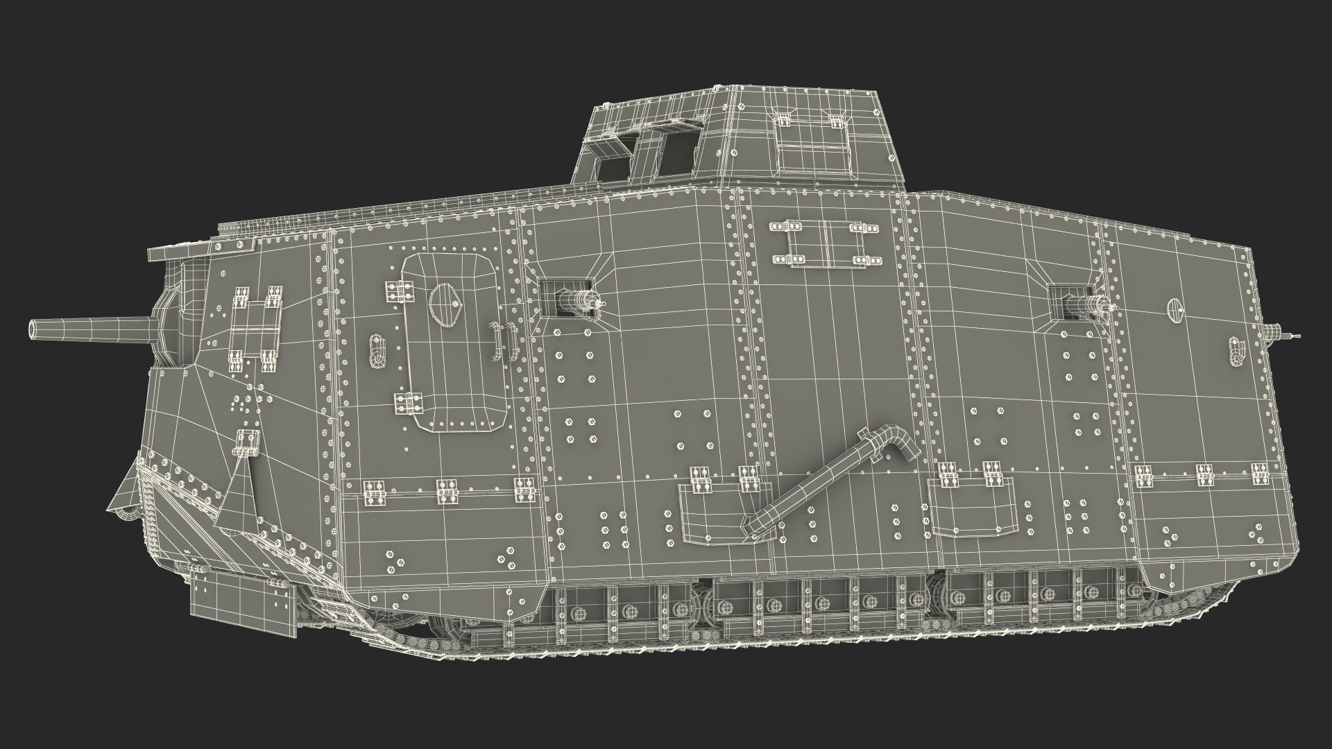 3D Model German Heavy Tank 1917 A7V Sturmpanzerwagen Gray - TurboSquid ...