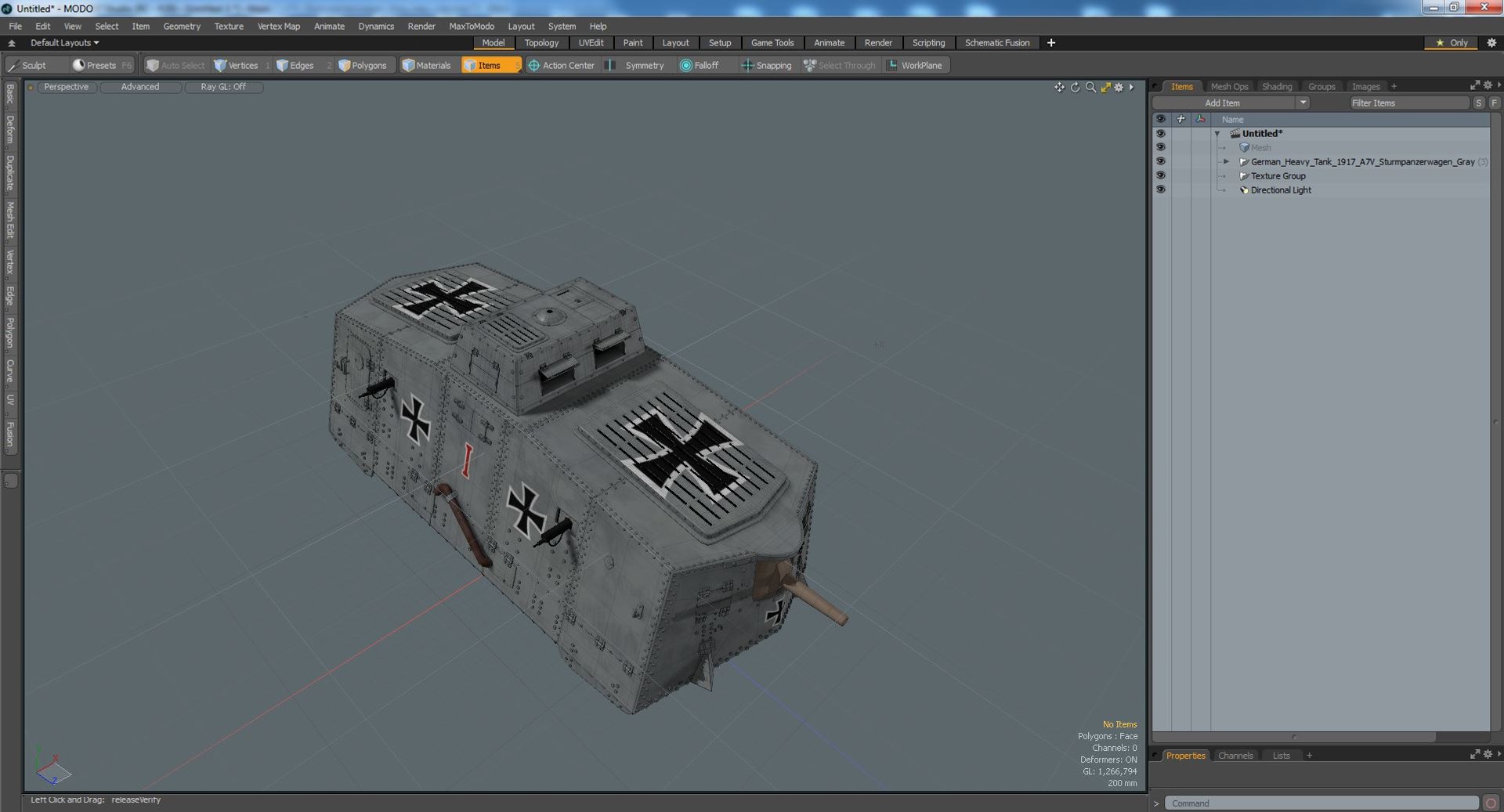 3D Model German Heavy Tank 1917 A7V Sturmpanzerwagen Gray - TurboSquid ...