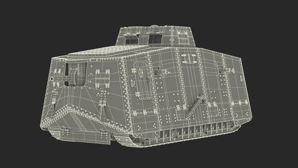 Deutscher schwerer Panzer 1917 A7V Sturmpanzerwagen Grau 3D-Modell ...