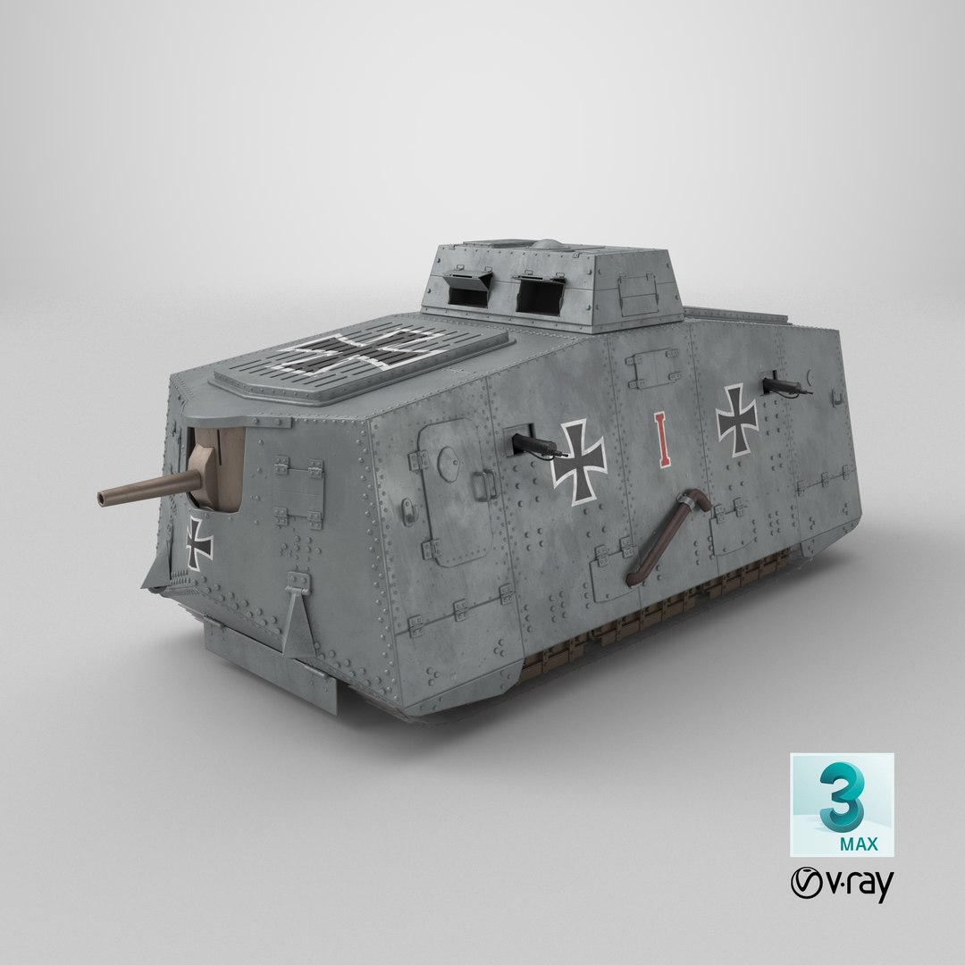 3D Model German Heavy Tank 1917 A7V Sturmpanzerwagen Gray - TurboSquid ...