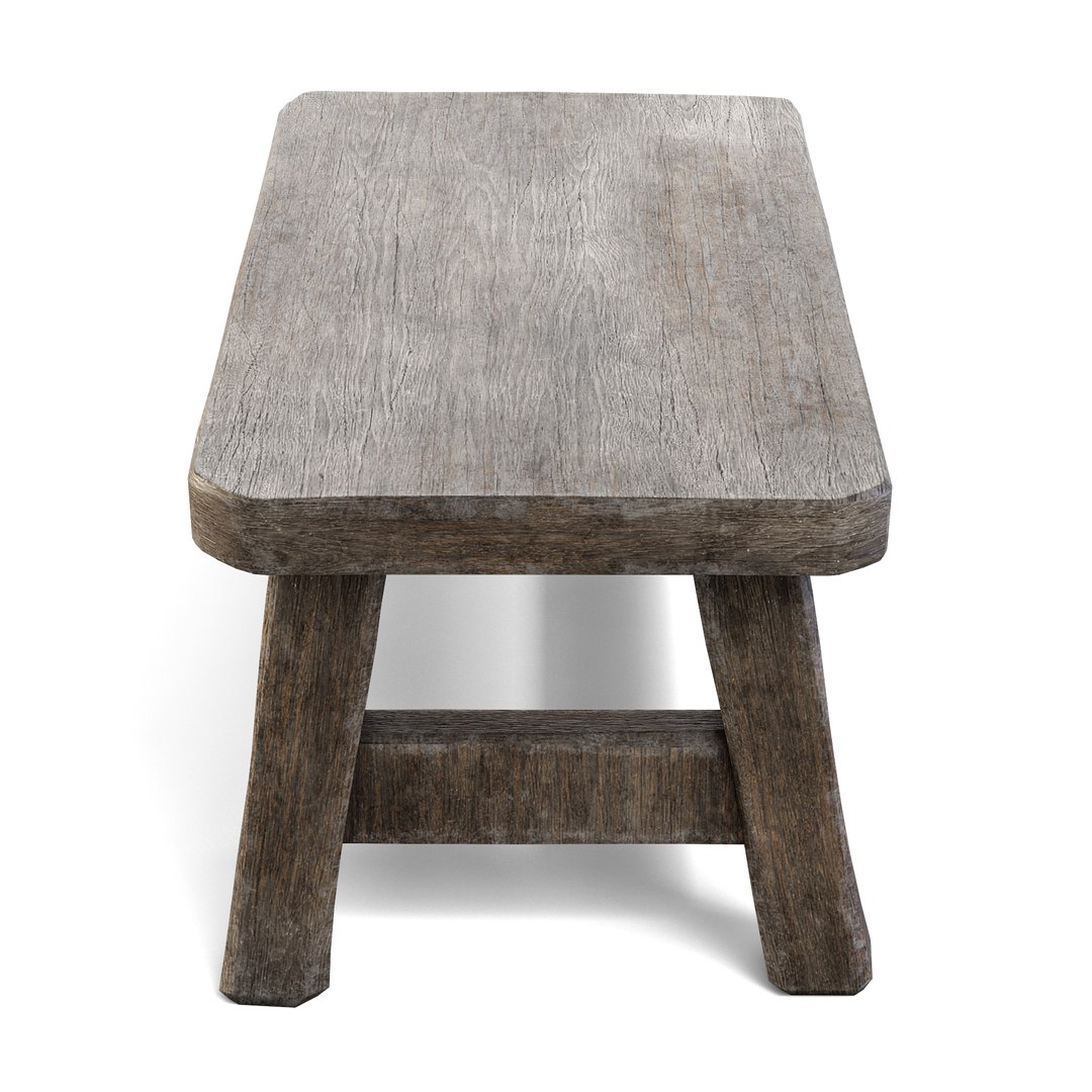 Wide Wooden Stool Model - TurboSquid 2230991