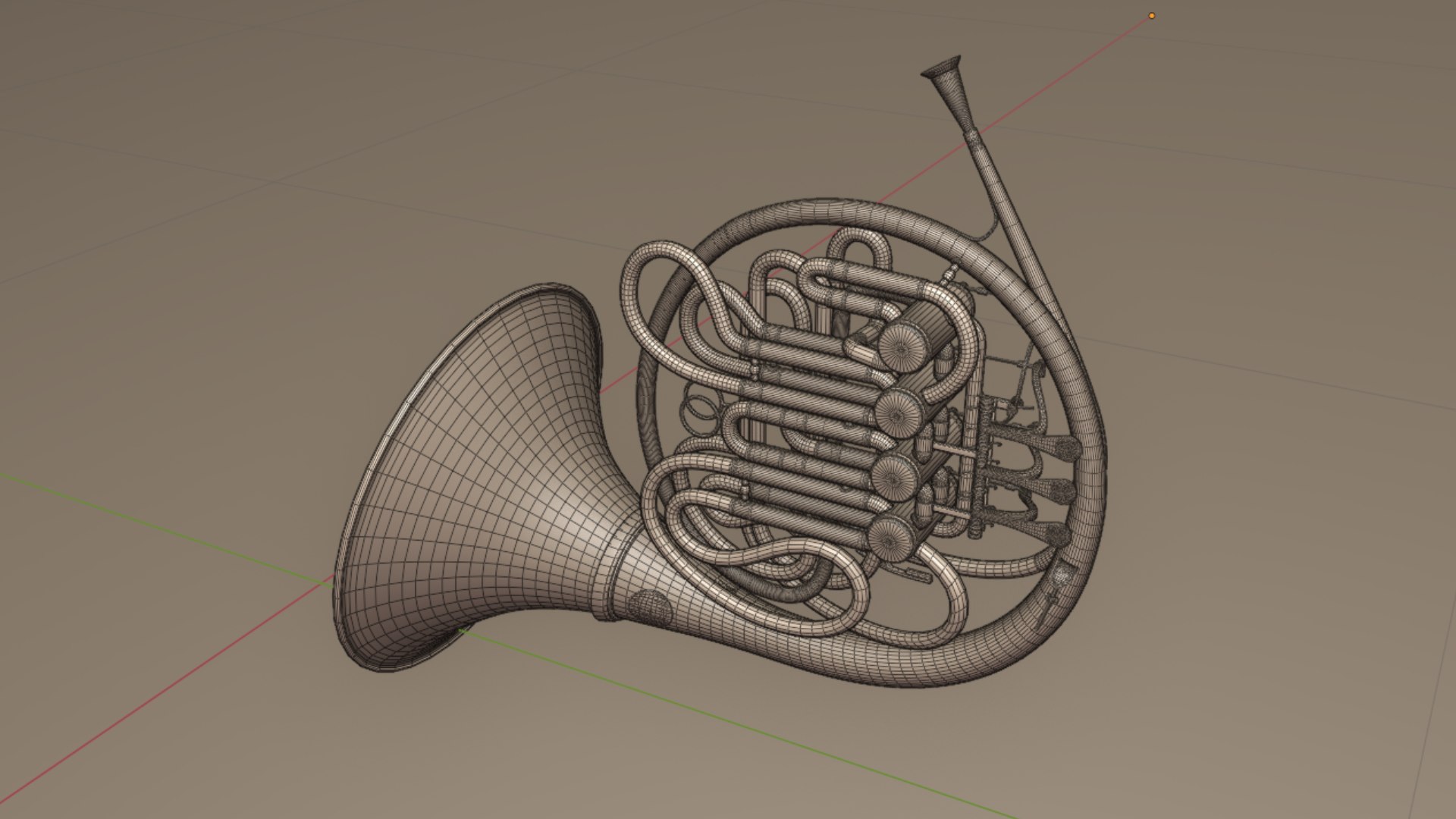 3D French Horn Three Materials Brass Copper And Silver - TurboSquid 2245188