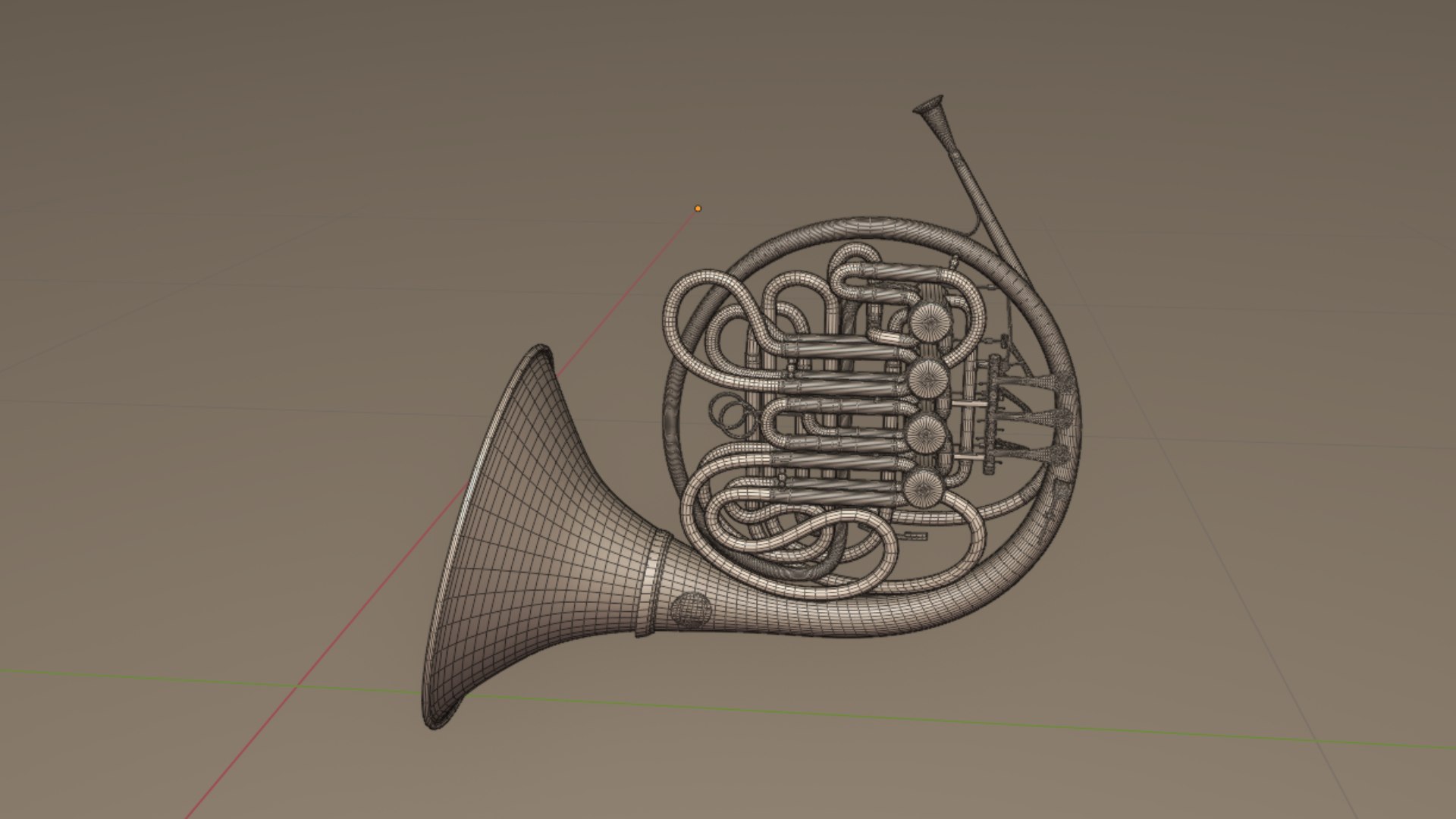 3D French Horn Three Materials Brass Copper And Silver - TurboSquid 2245188