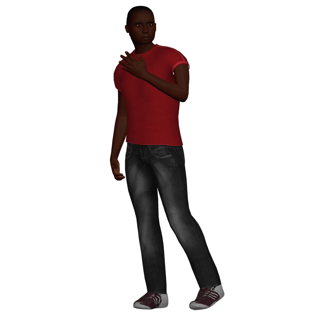 Black Male Character 3D Model - TurboSquid 1625361