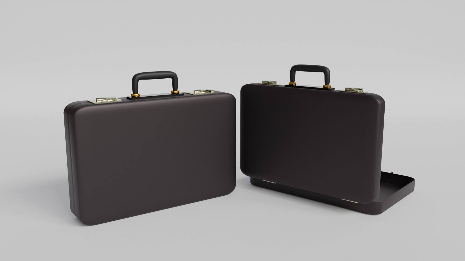 3D 3D Low-Poly Luxury Black Briefcase Of Money - TurboSquid 2238043